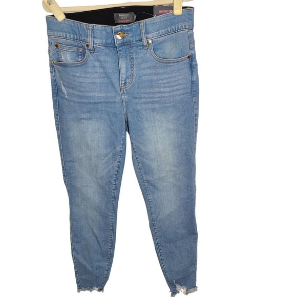 torrid | Jeans | Torrid Womens R Blue Stretch High Rise Frayed Hem ...